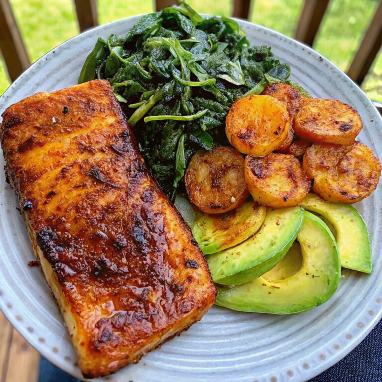 Air Fryer Salmon And Fried Plantains Dinner