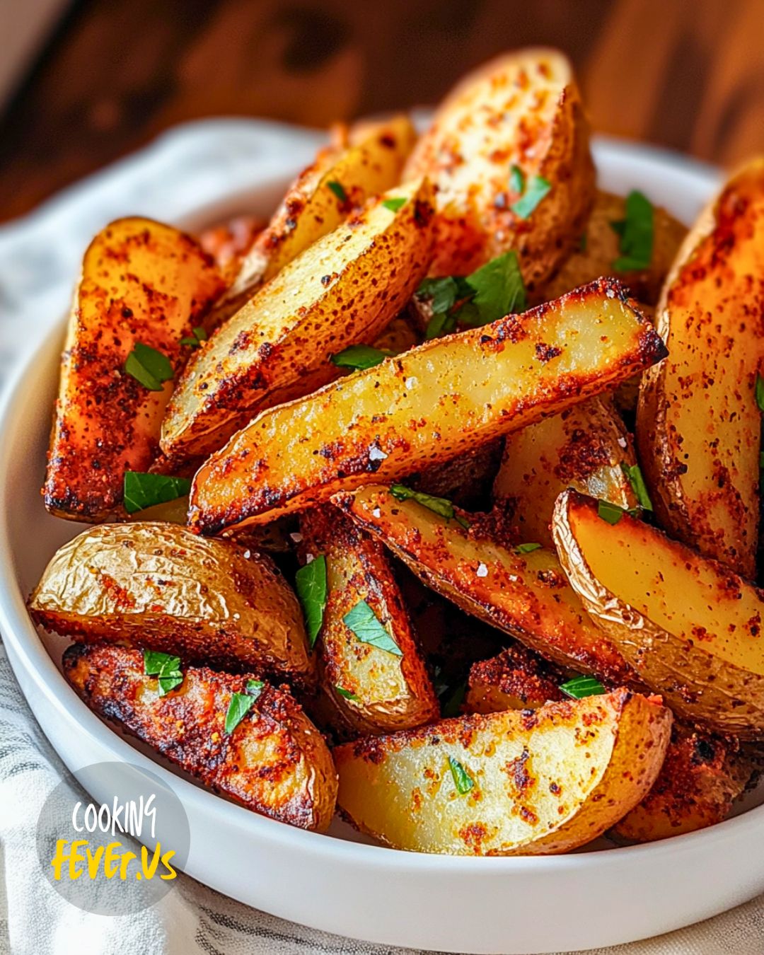 Air Fryer Spicy Extra Crispy Potato Wedges