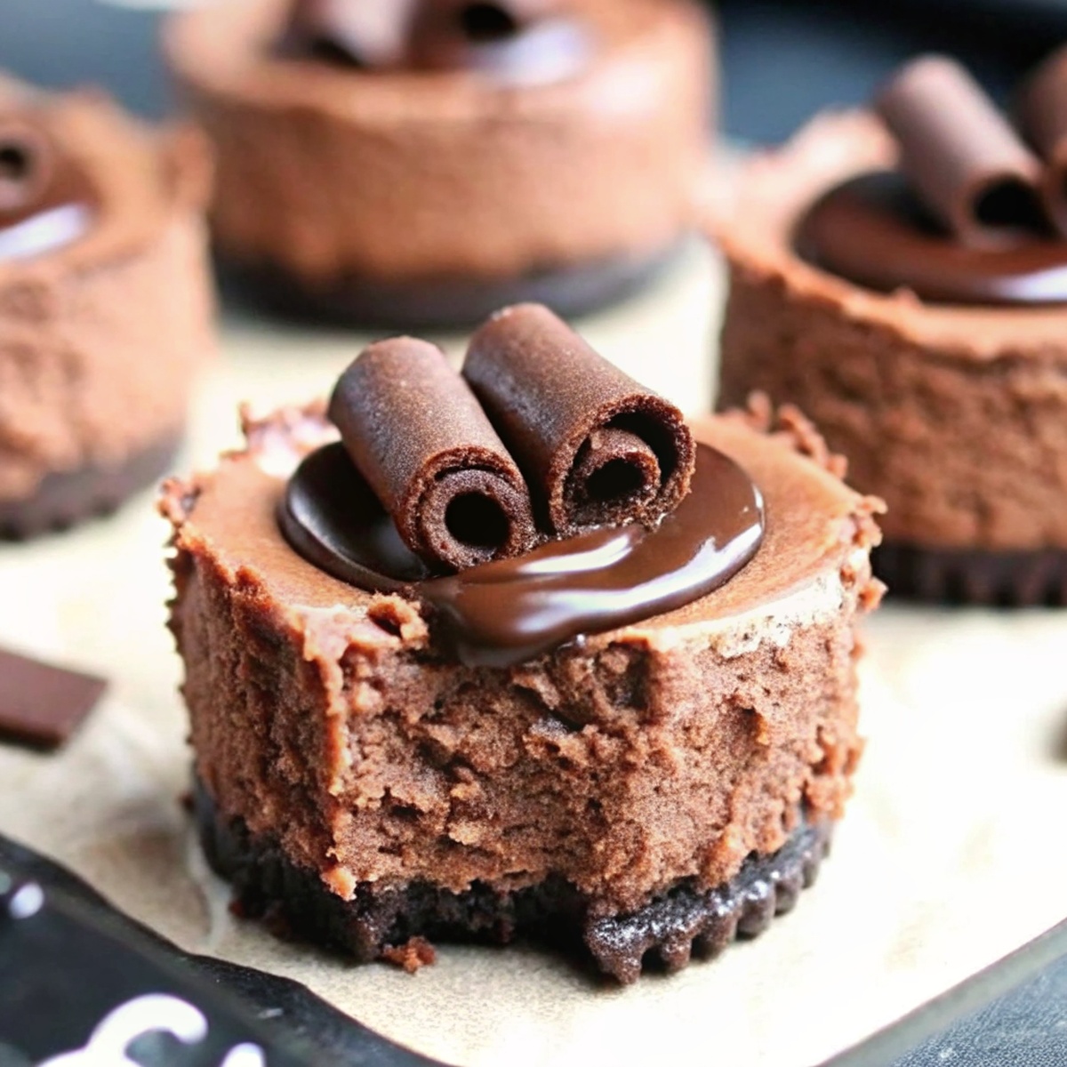 Chocolate Mini Cheesecake With Oreo Crust
