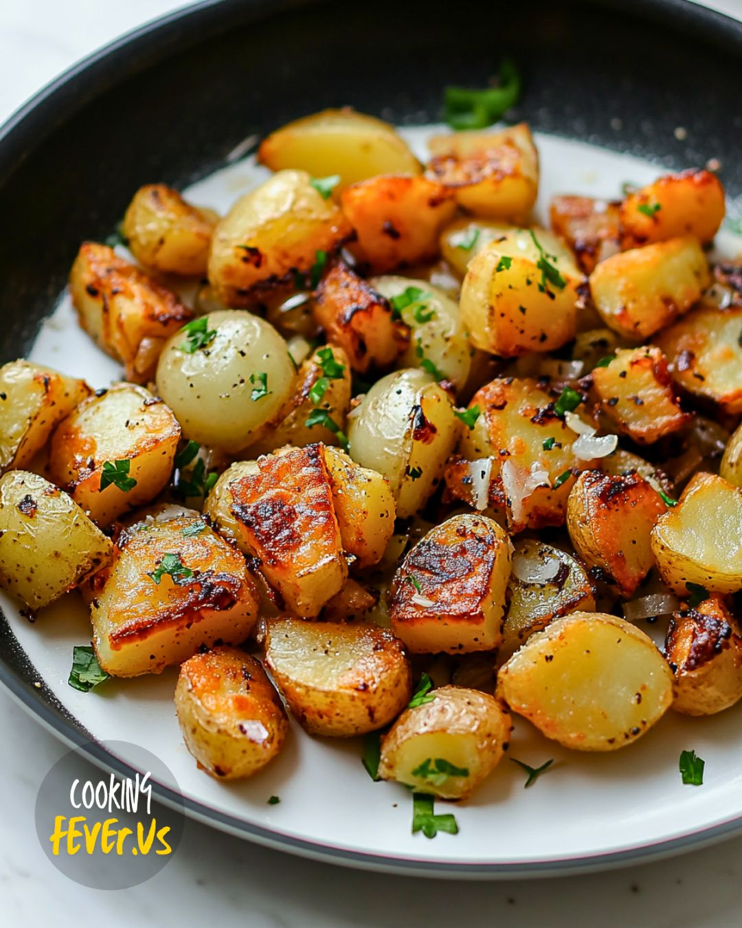Crispy Pan Fried Potatoes And Onions