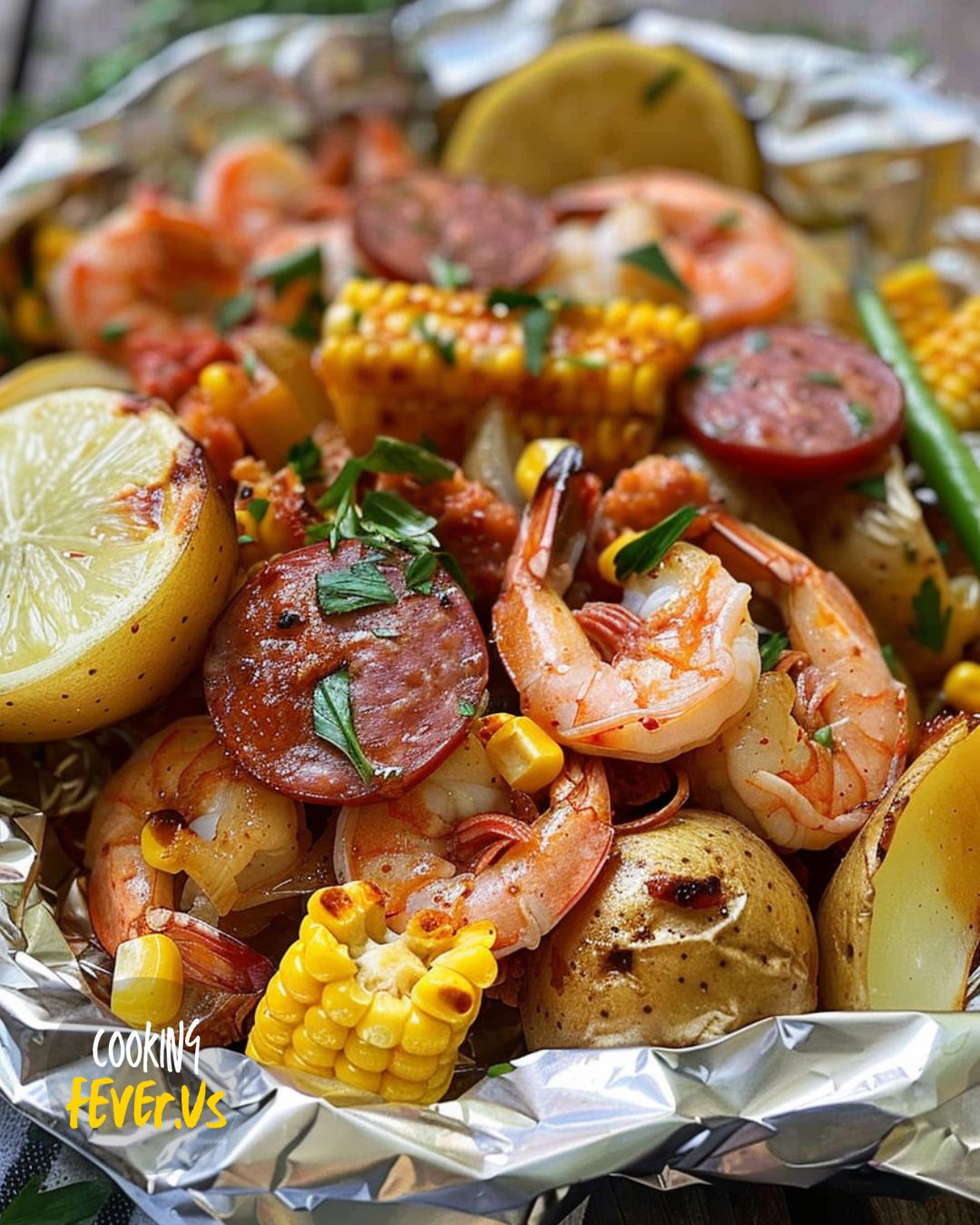 Grilled Shrimp and Sausage Foil Packs