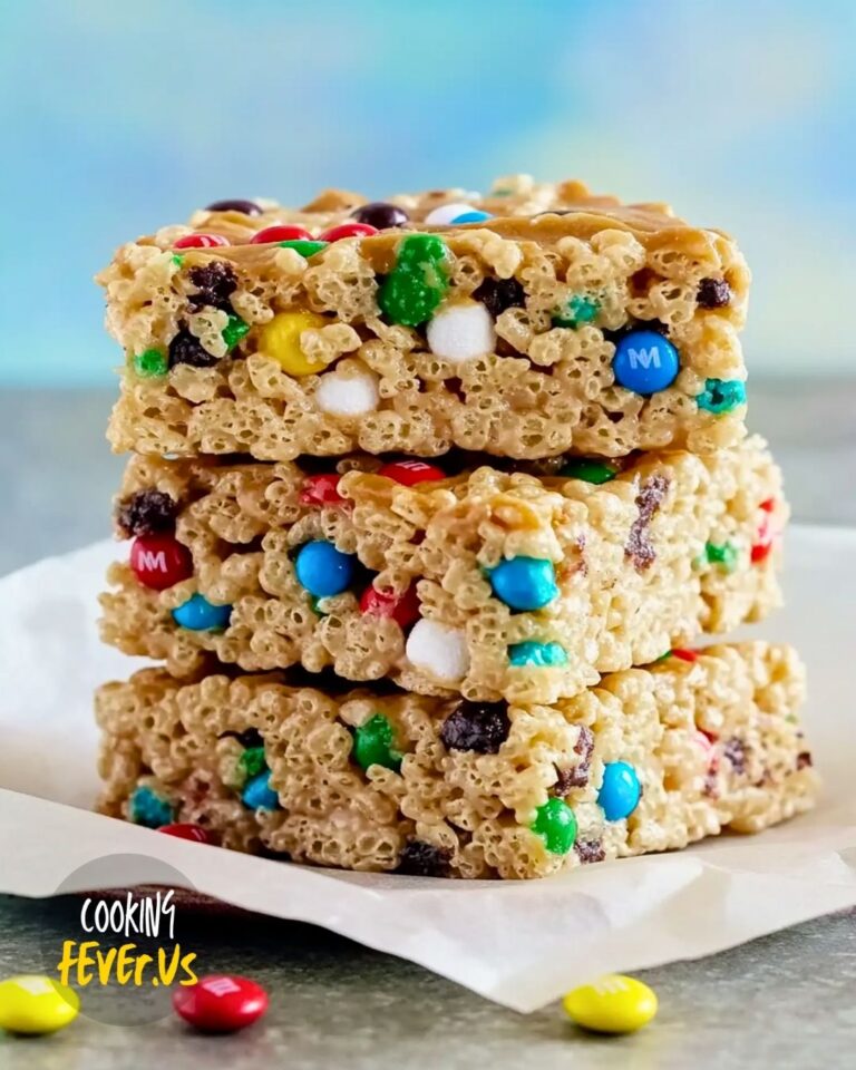 Rice Krispie Treats with M&Ms