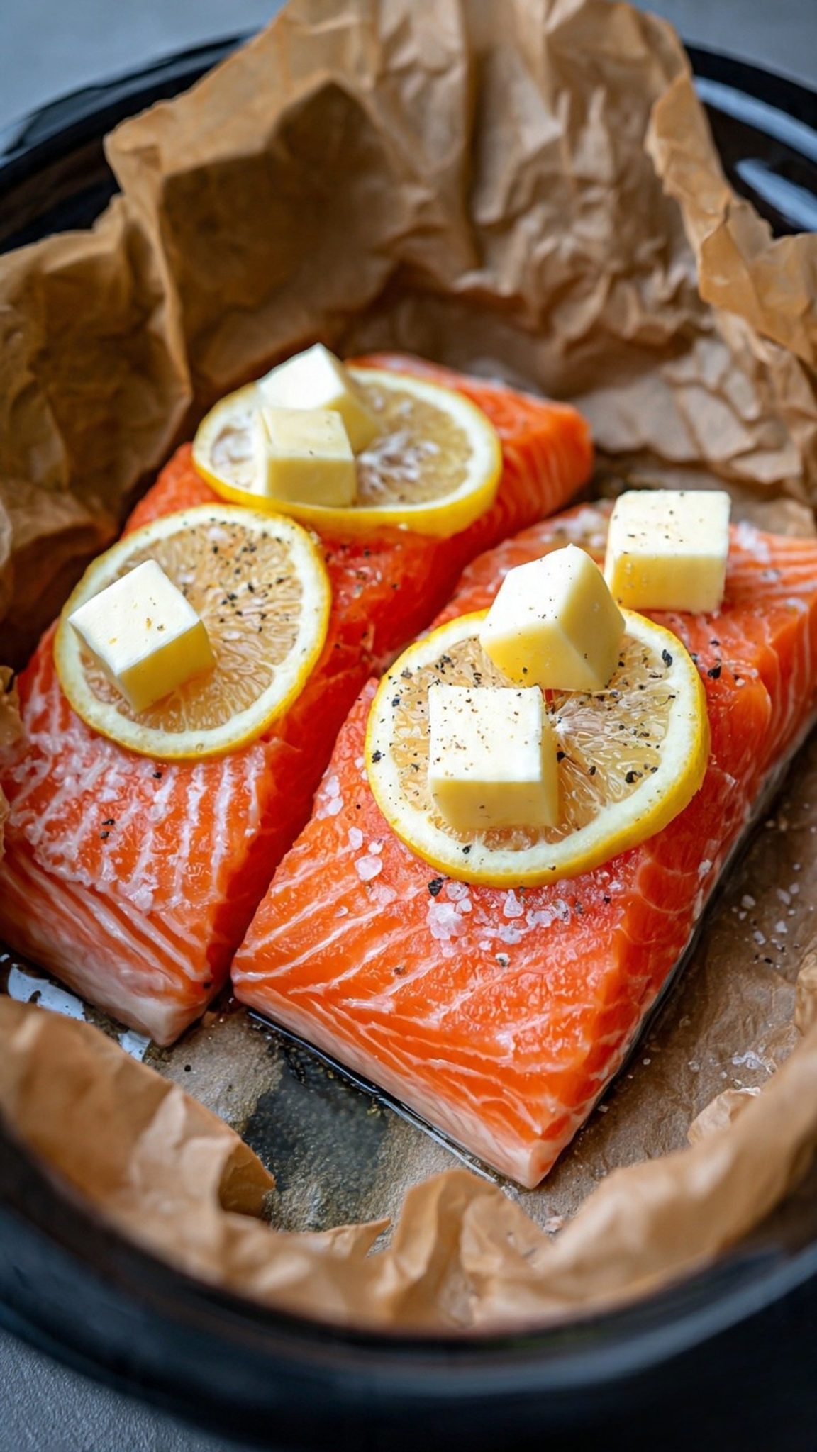 Slow Cooker Lemon Butter Salmon