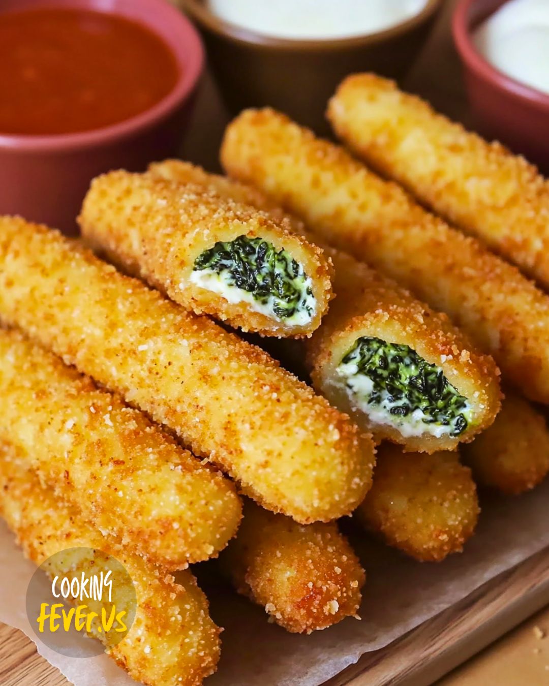 Spinach Dip Mozzarella Sticks