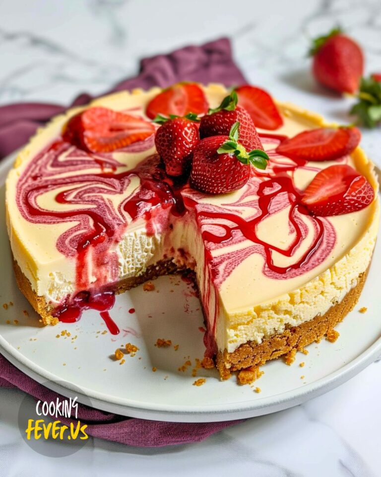Strawberry Swirl Cheesecake