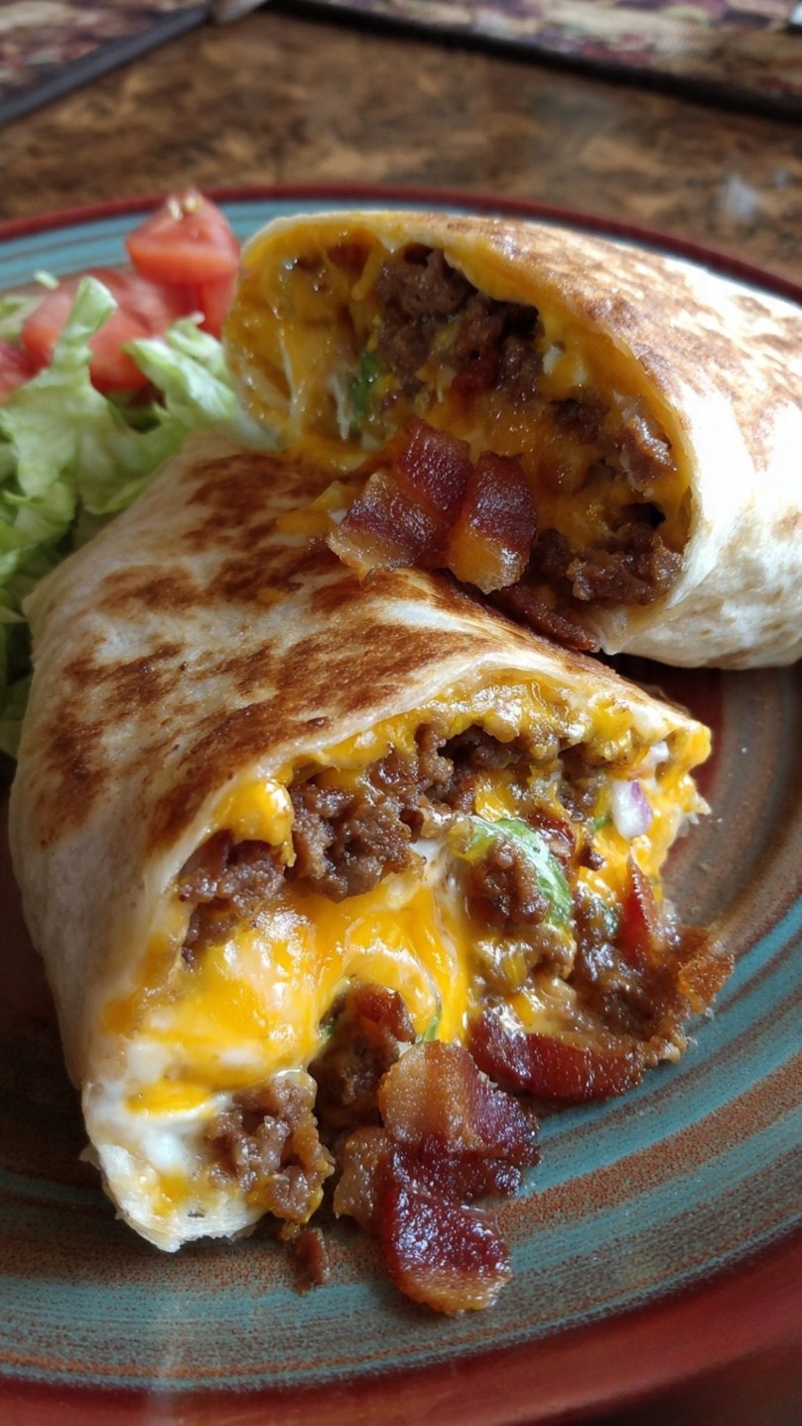Loaded Bacon Cheeseburger Burrito
